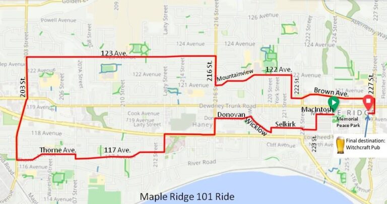Maple Ridge & Pitt Meadows local bike routes